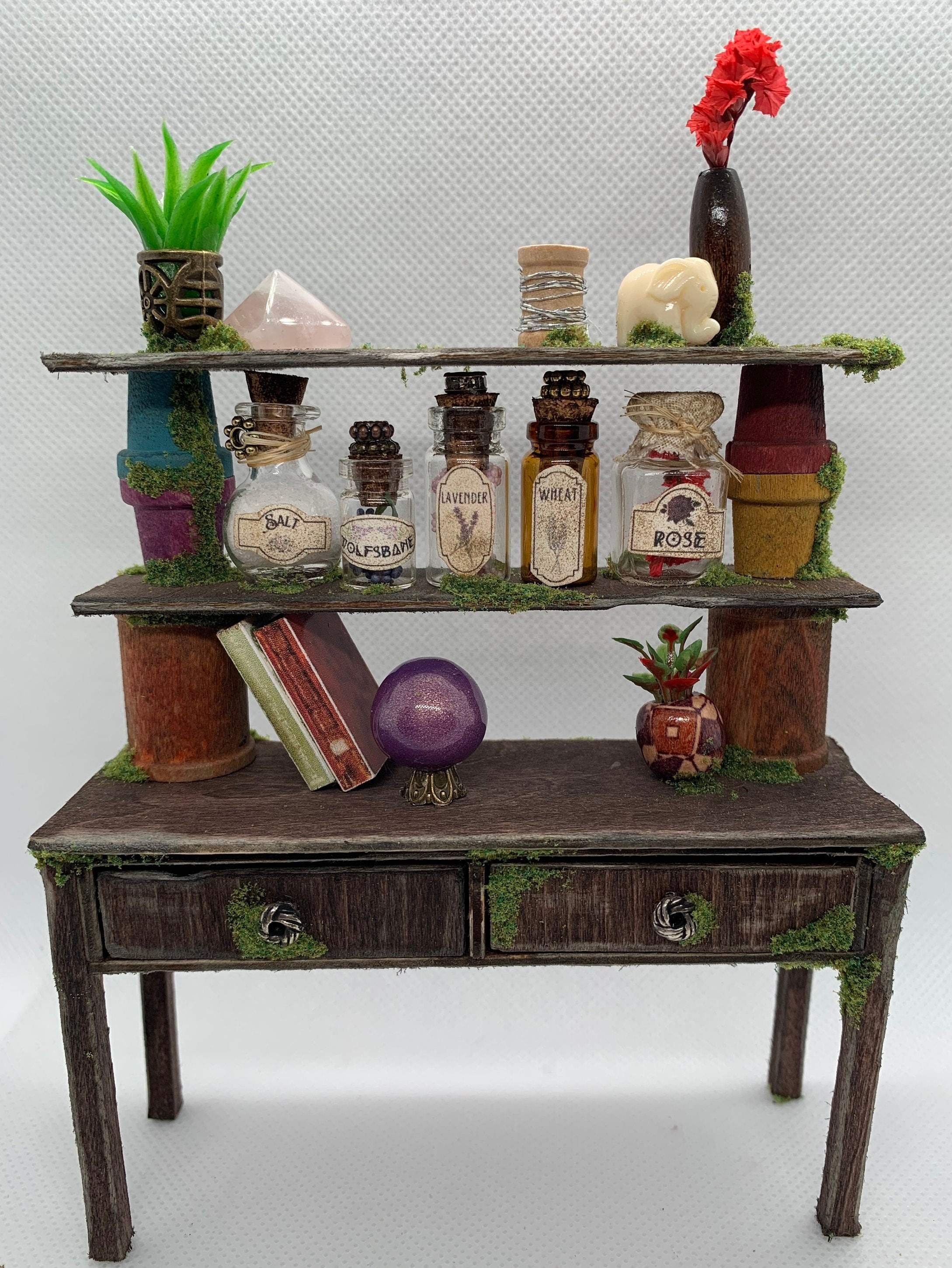 DIY KIT | Miniature Fairy Witch Desk | Dollhouse Apothecary Desk ...