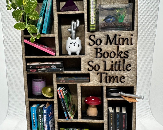 Miniature Bookshelf Mini Books Bookshelf Trinket Shelf Bookshelf - Etsy