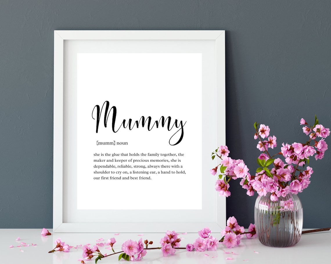 MUMMY DEFINITION PRINT, Mummy, Mother Gift, Mothers Day Gift, Mummy ...
