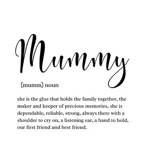MUMMY DEFINITION PRINT, Mummy, Mother Gift, Mothers Day Gift, Mummy ...