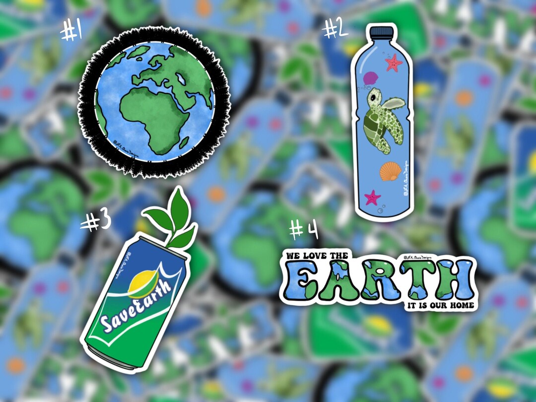 Earth Stickers - Etsy
