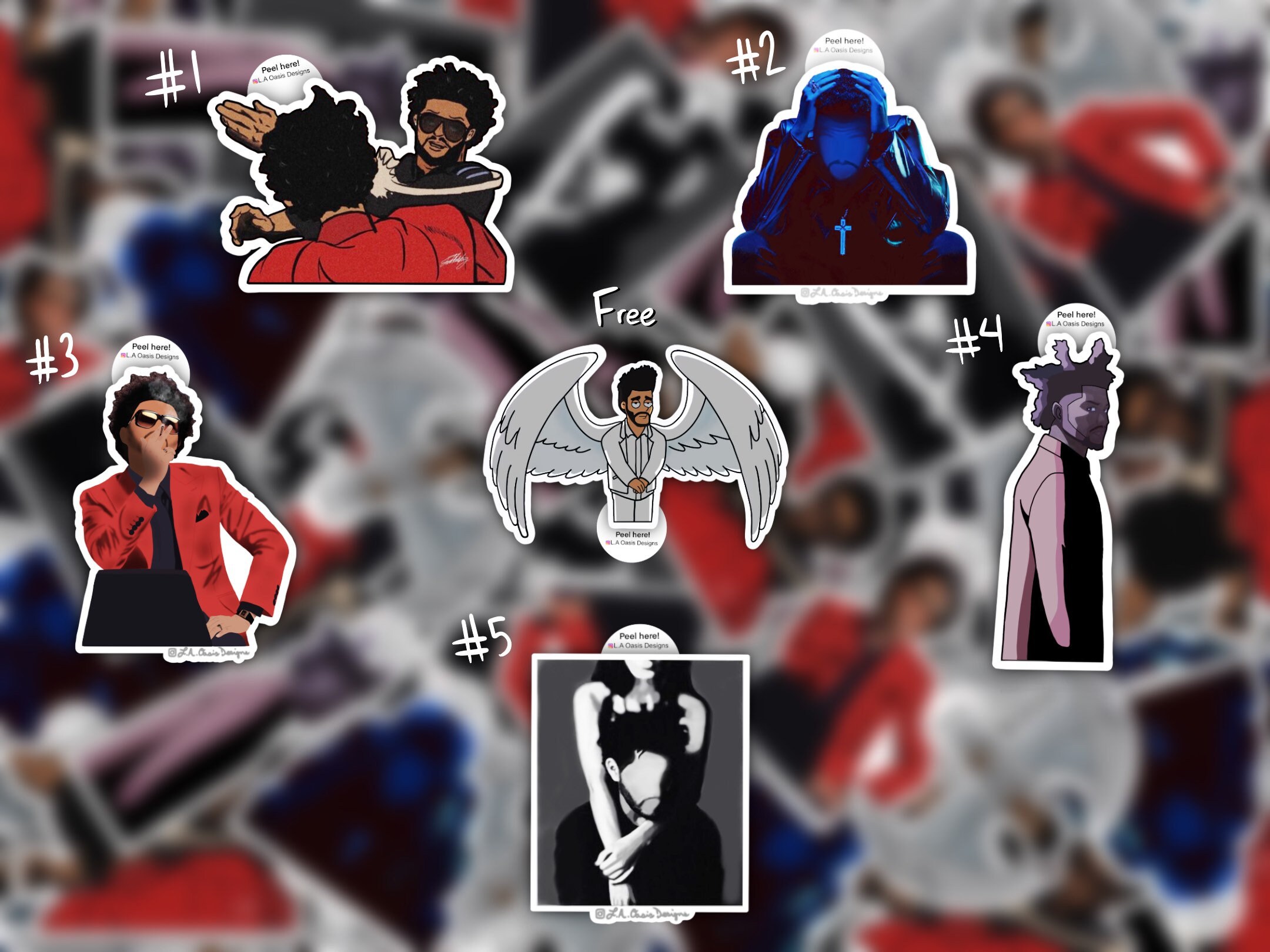 The Weeknd Sticker Collection w/ FREE sticker until SEPT. | Etsy