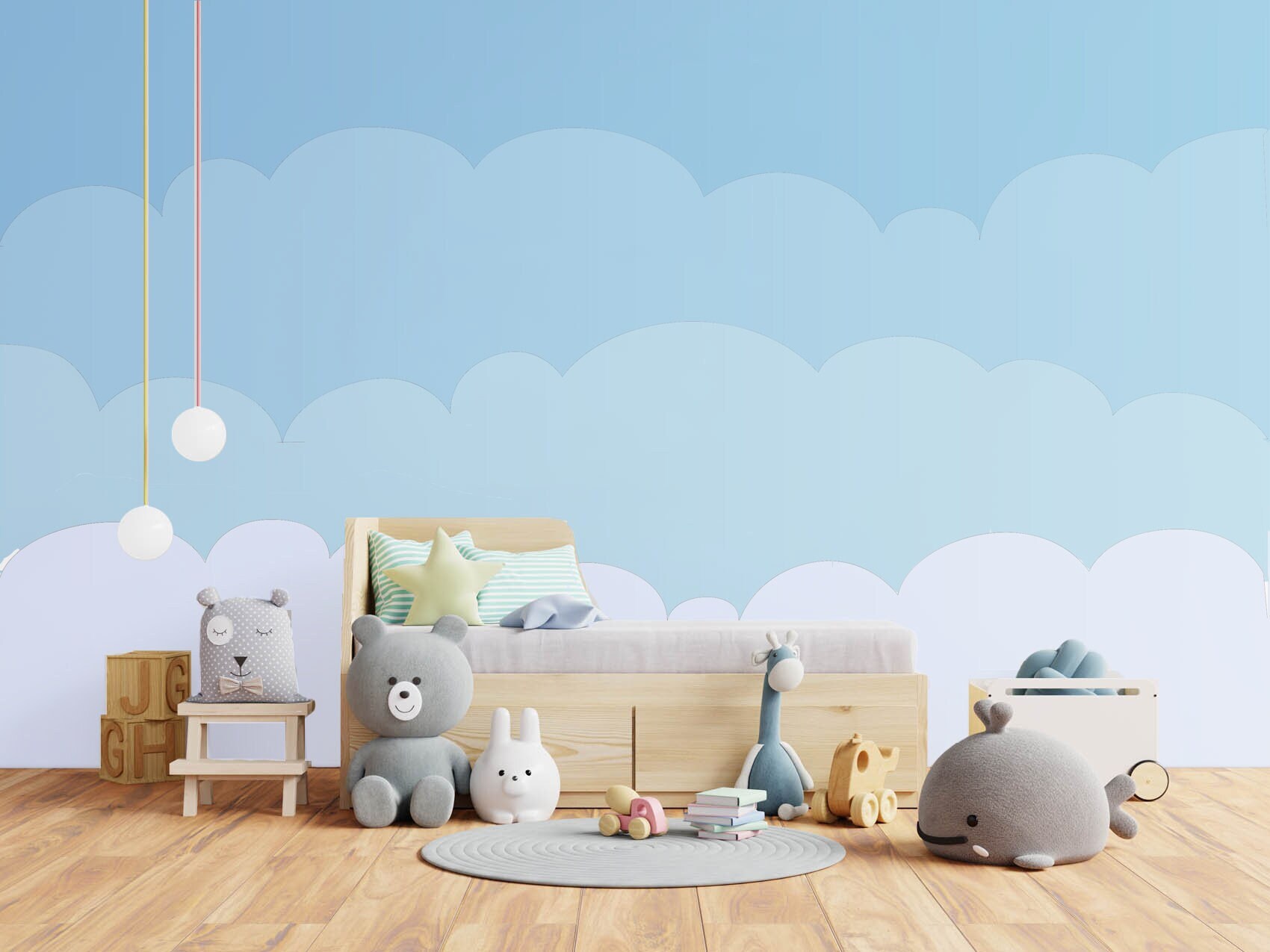 DIY Mountain Accent Wall Pattern Kit Mountain Silhouette for Kids ...