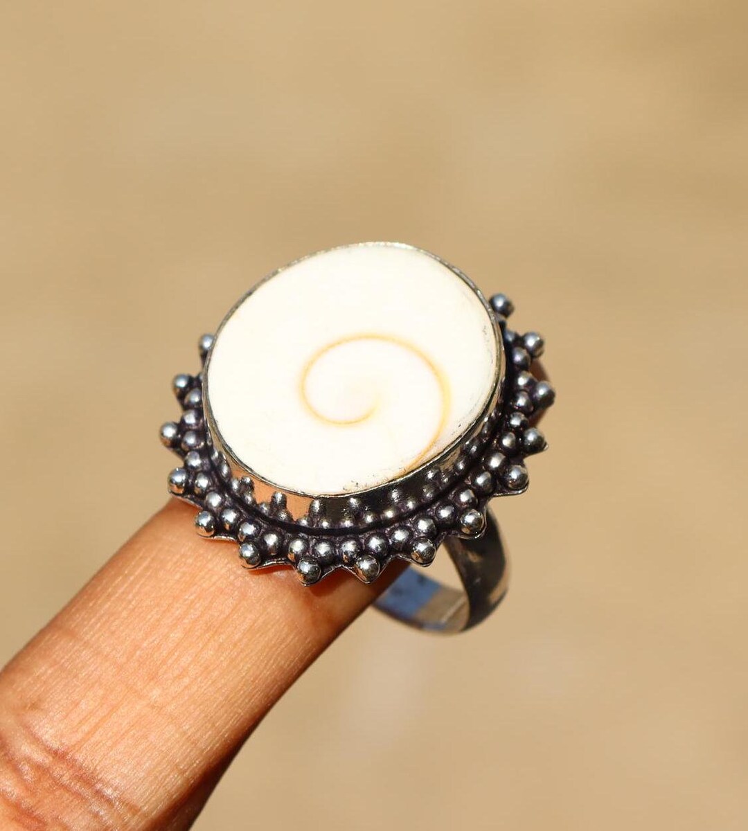 Shiva Eye Shell Ring/ 8 1/2US Size Statement Ring/ Big Shiva Eye Ring ...