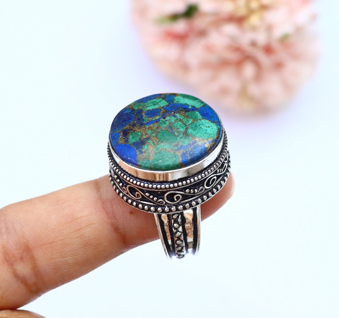 Beautiful Oyster Turquoise Ring/ 10 US Size Ring/ Big Turquoise Ring ...