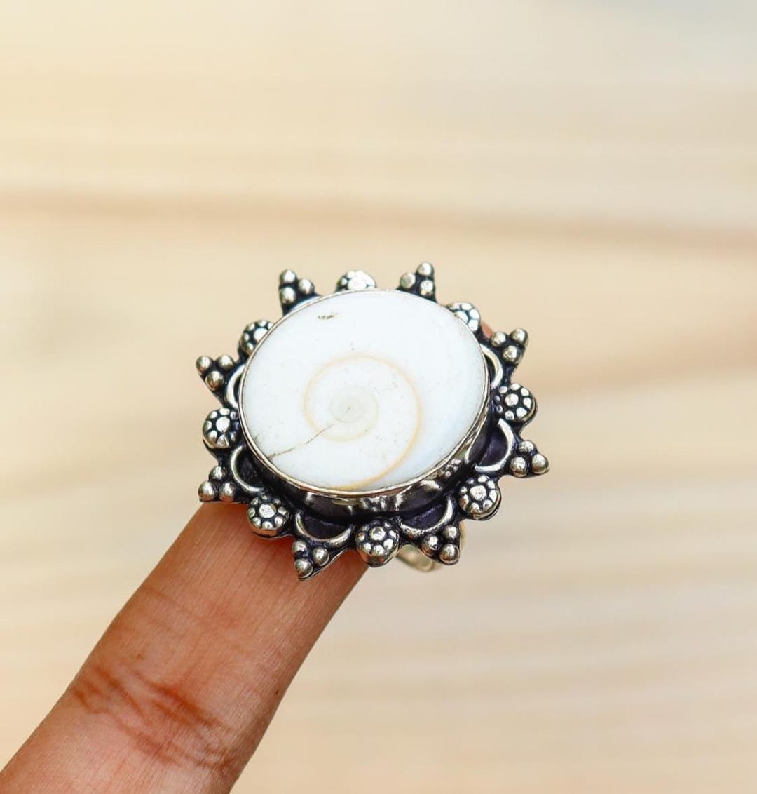 Shiva Eye Shell Ring/ 8 1/4 US Statement Ring/ Big Shiva Eye Ring ...