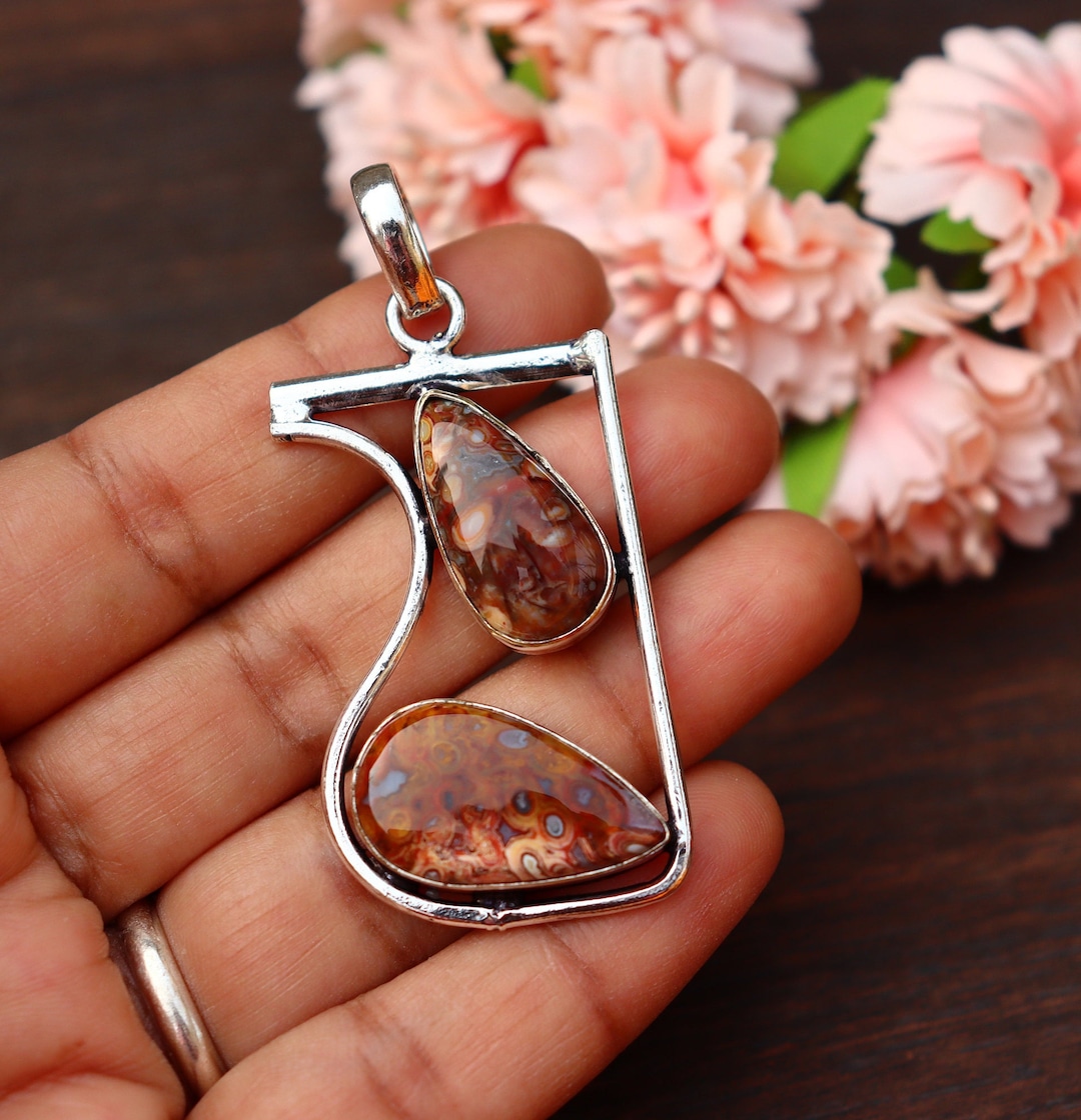 Natural Poppy Jasper Pendant/ Poppy Jasper Gemstone Pendant/ - Etsy