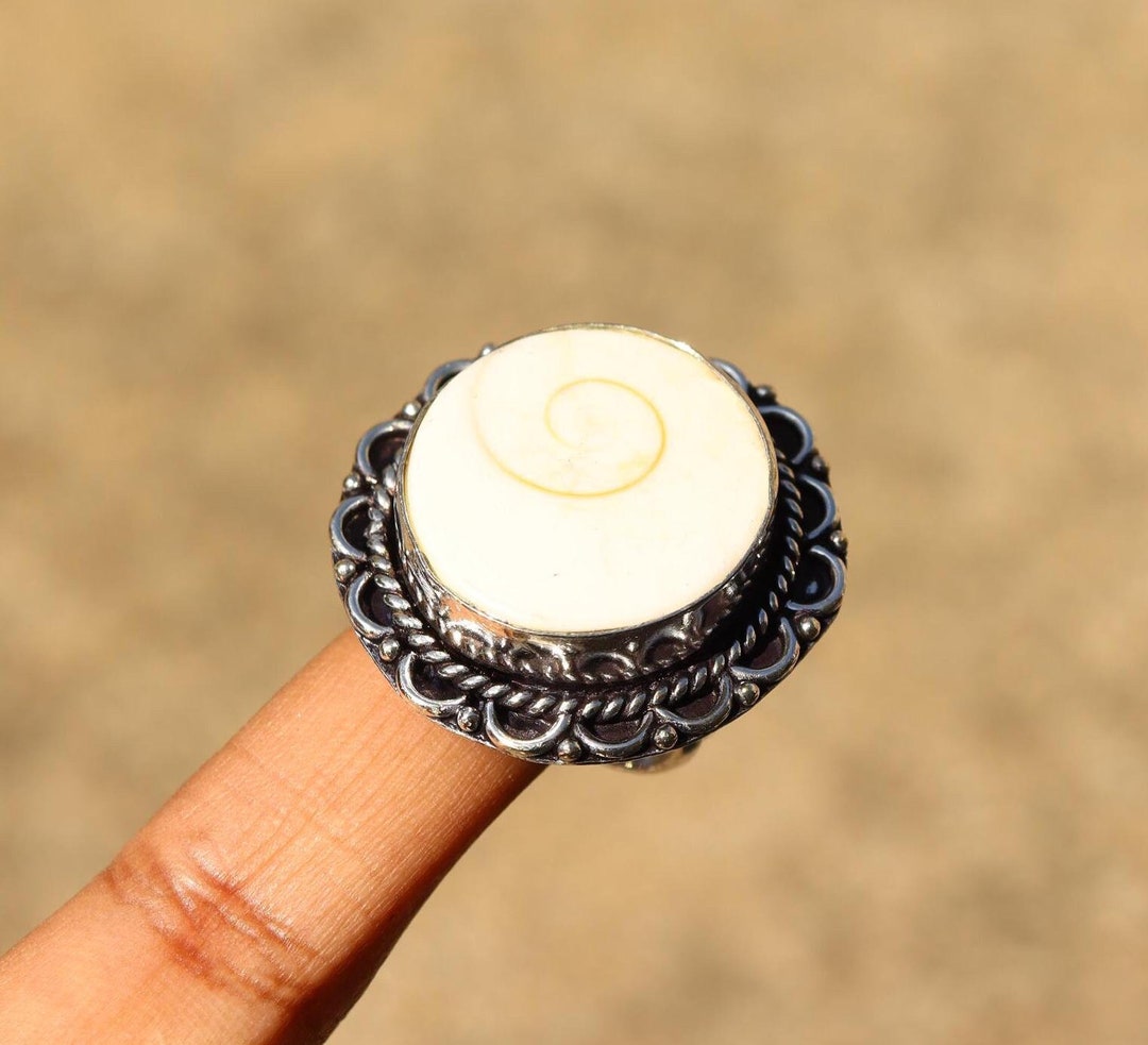 Shiva Eye Shell Ring/ 8 US Size Statement Ring/ Big Shiva Eye Ring ...
