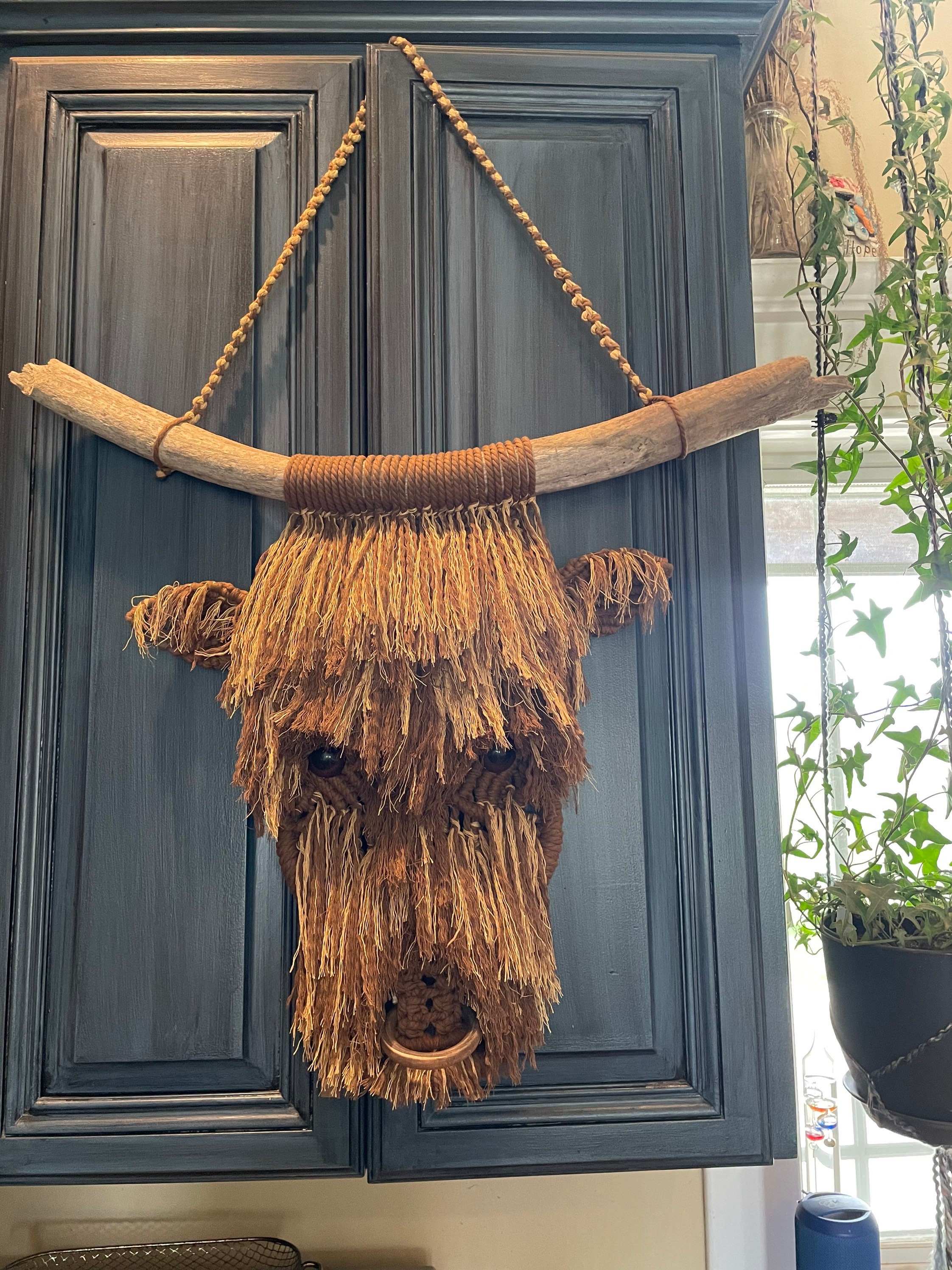 Macrame Highland Cow - Etsy