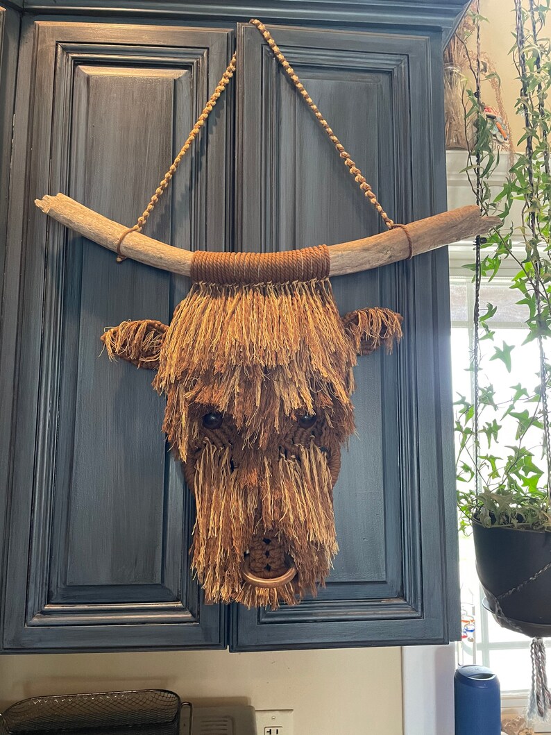 Macrame Highland Cow - Etsy