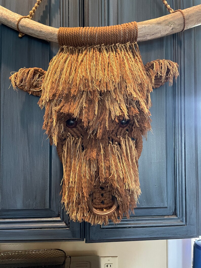 Macrame Highland Cow - Etsy