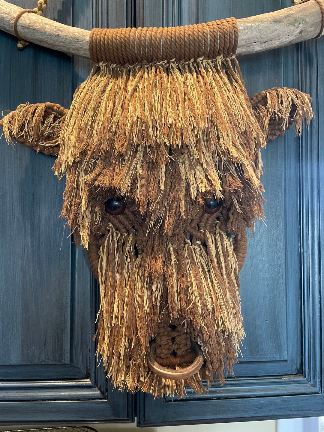 Macrame Highland Cow - Etsy