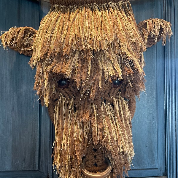 Macrame Highland Cow - Etsy