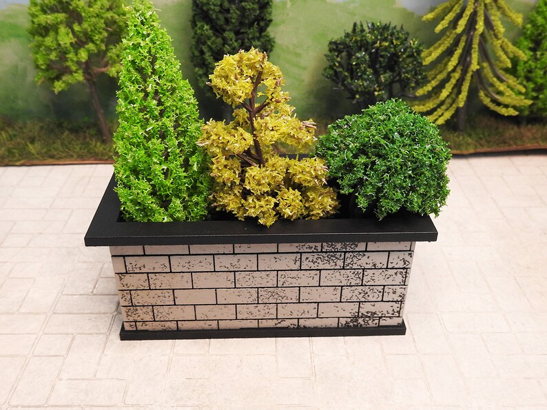 1:12 Scale Miniature Brick Planter Box for Dollhouses and Diorama ...