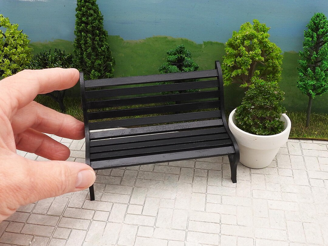 Miniature Park Bench, 1:12 Scale, Modern Victorian Dollhouse Diorama - Etsy