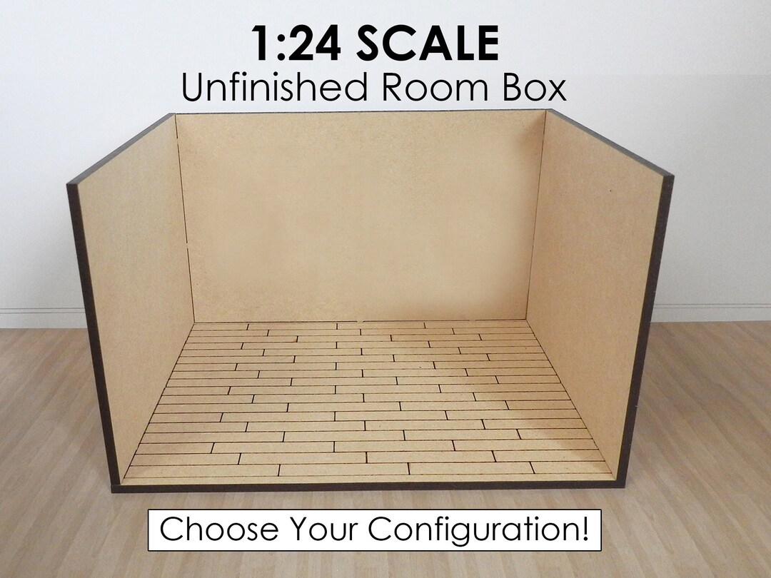 1:24 Scale Miniature Dollhouse Room Box Diorama - Unfinished DIY KIT - Etsy