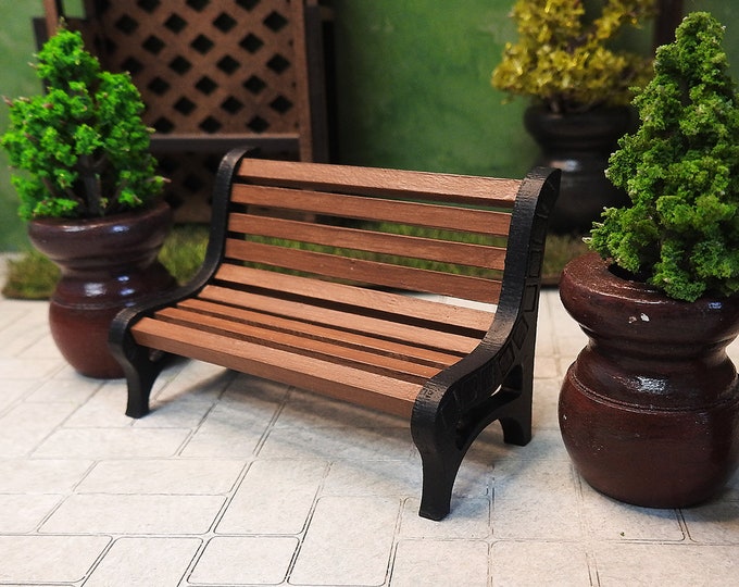1:24 Scale Garden Park Bench Dollhouse Miniature Diorama Modern ...