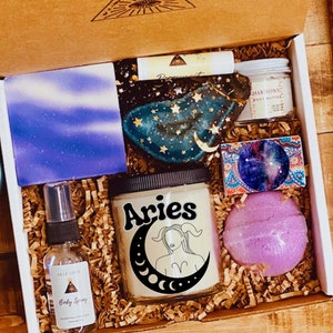 Aries Zodiac Gift Set- Spa Gift Box for Her - Zodiac Astrology Gift ...