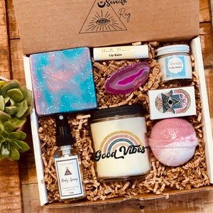 Good Vibes Only Spa Gift Box - Meditation Gift - Thinking of You Gift ...