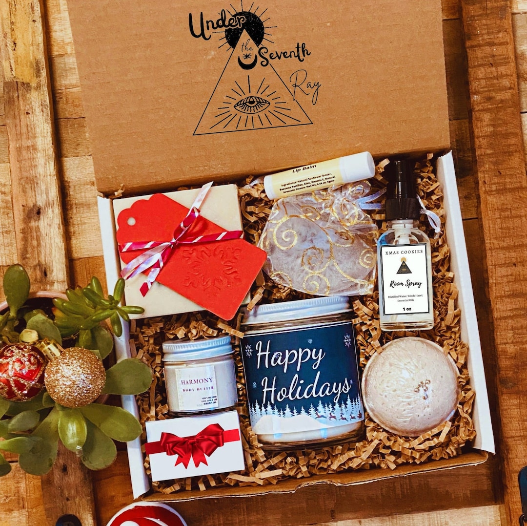 Happy Holidays Christmas Gift Box - Etsy