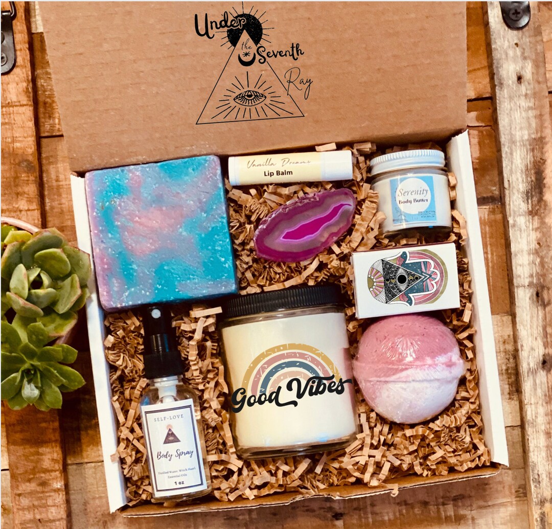Good Vibes Only Spa Gift Box - Meditation Gift - Thinking of You Gift ...