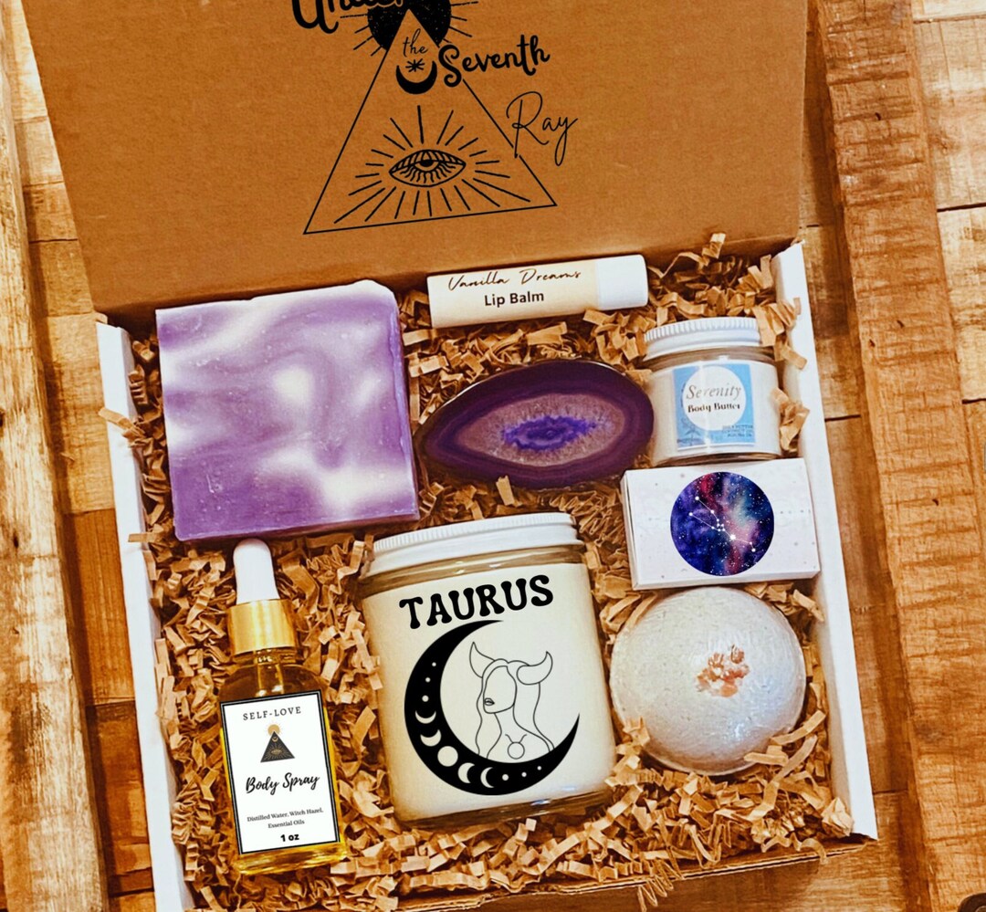 Taurus Birthday Gift Set- Spa Gift Box for Her - Zodiac Astrology Gift ...