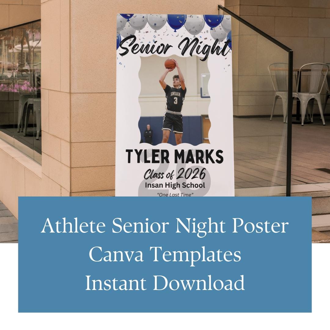 Editable Senior Night Poster | Canva Template, Sports Celebration ...