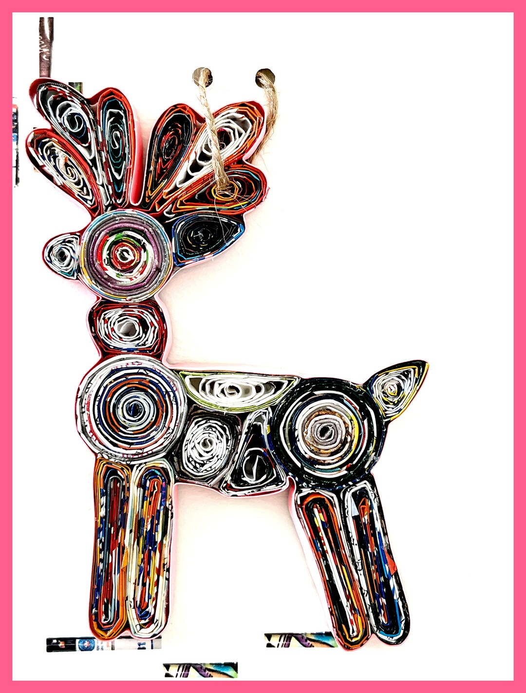 Deer Quilling Ornament Card, Handmade Christmas Tree Decoration ...