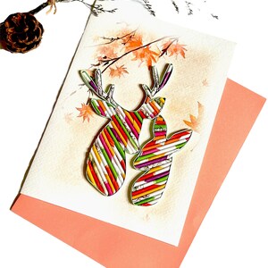 Deer Recycled Card Handmade From Magazine Christmas Greetings - Etsy