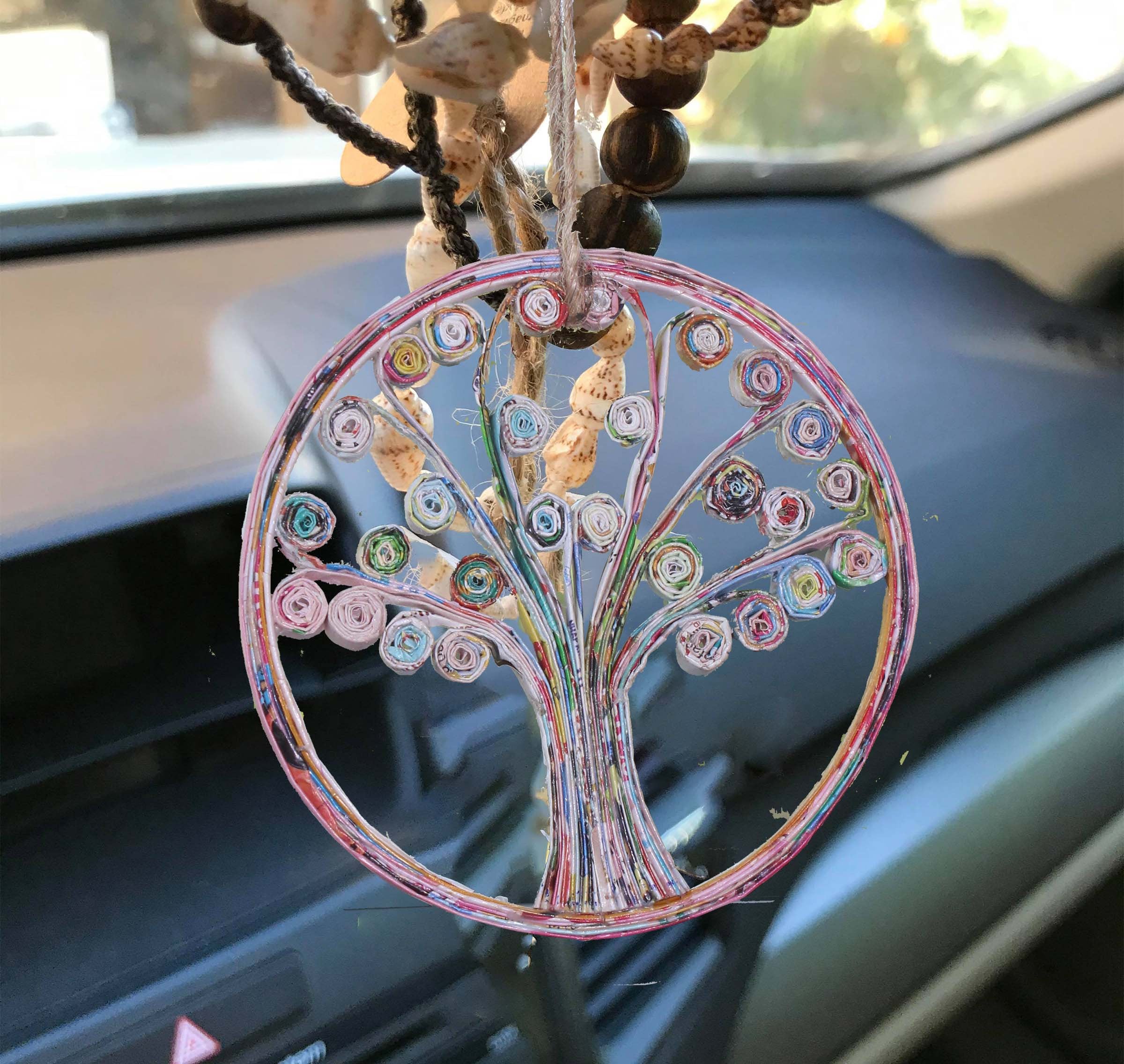 Tree of Life Upcycled Car Decoration Ornament Handcrafted - Etsy