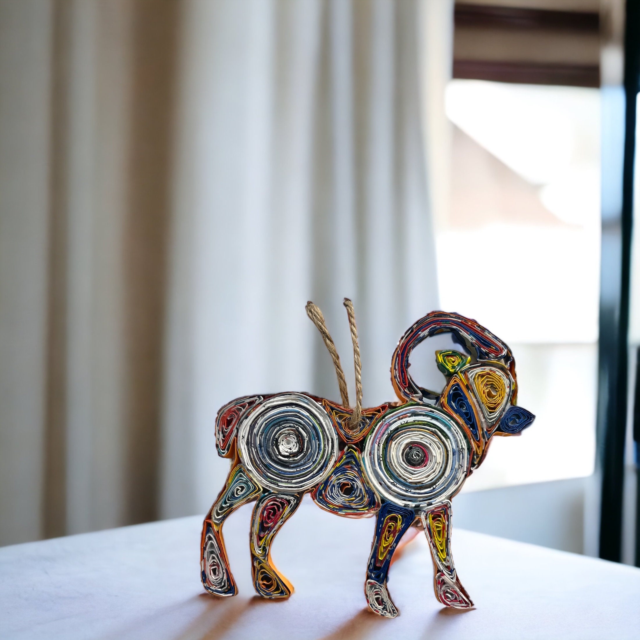 Mountain Goat Quilling Ornament Card, Handmade Aries Zodiac ...