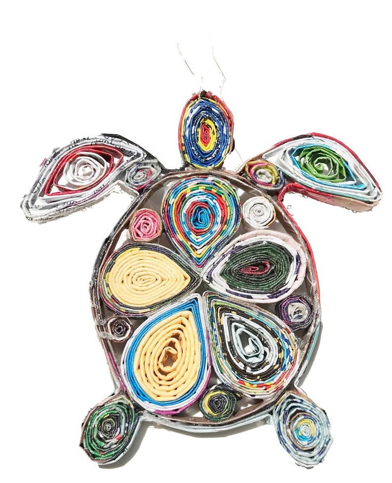 Quilling Turtle Paper Ornament, Sustainable Gift Handmade With Recycled ...