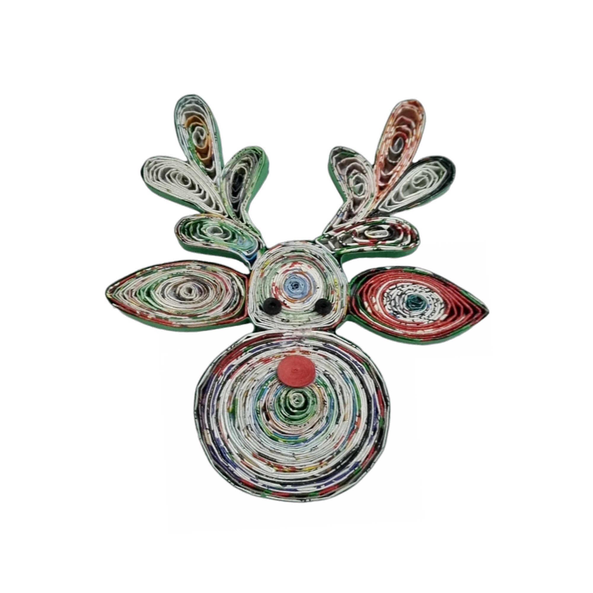 Reindeer, Upcycled Quilling Reindeer Paper Ornament, Home Decor ...
