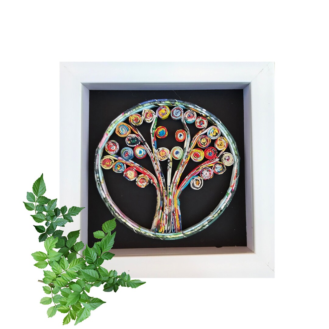 Tree of Life Quilling Art Framed Sustainable Wall - Etsy