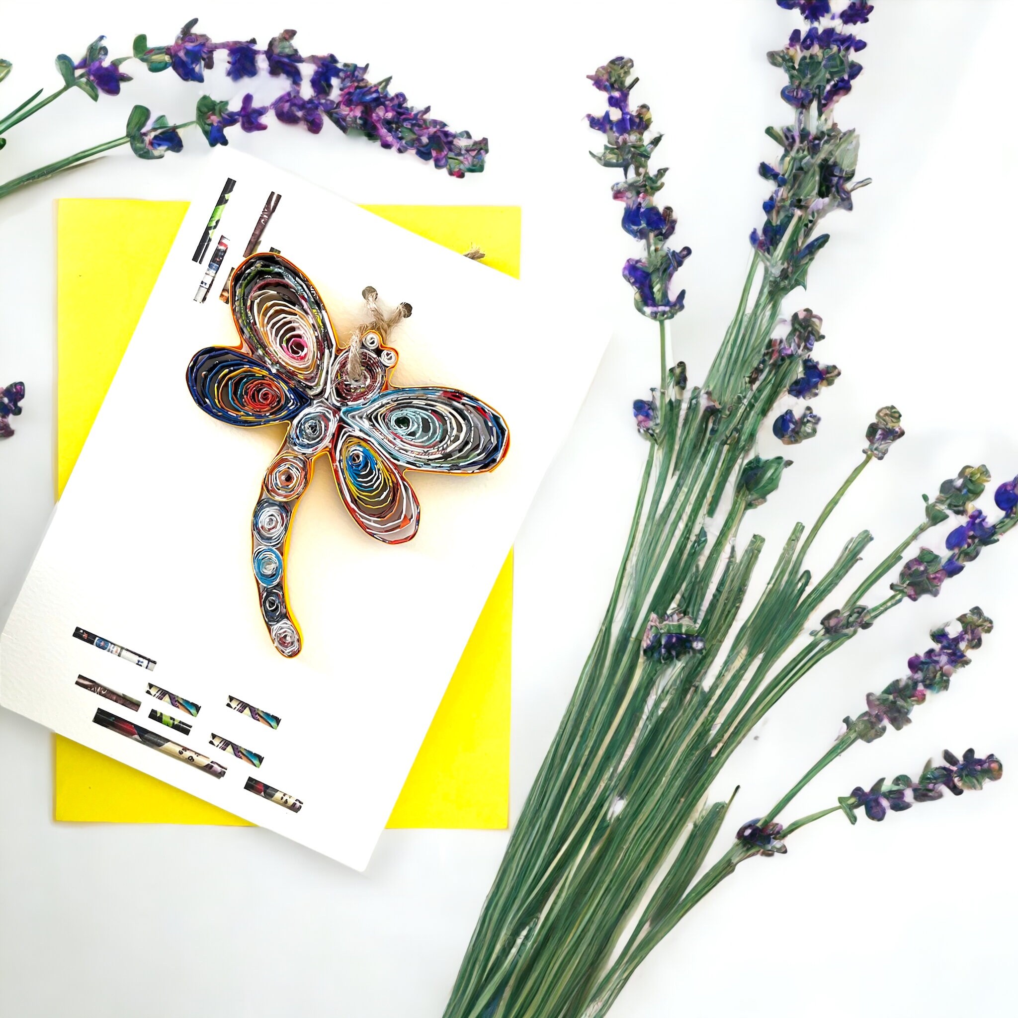 Handmade Dragonfly Ornament Card: Upcycled, Eco-friendly, and Symbolic ...