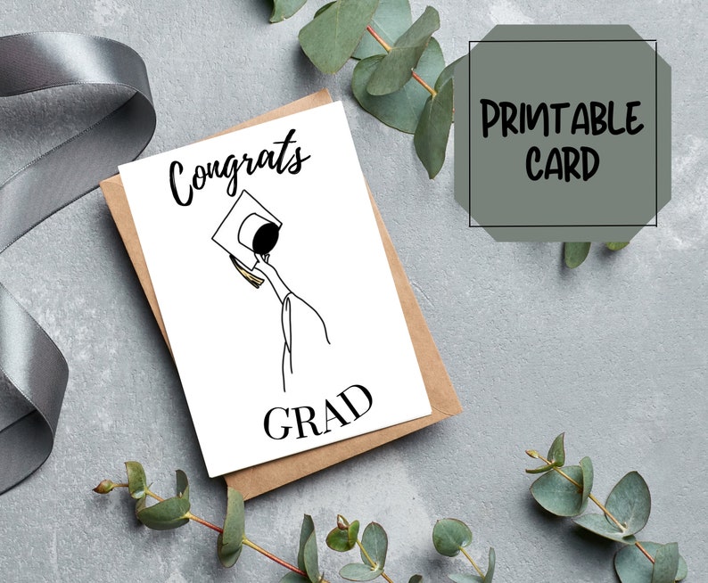 Congrats Grad Graduation Card Congrats Card Simple - Etsy