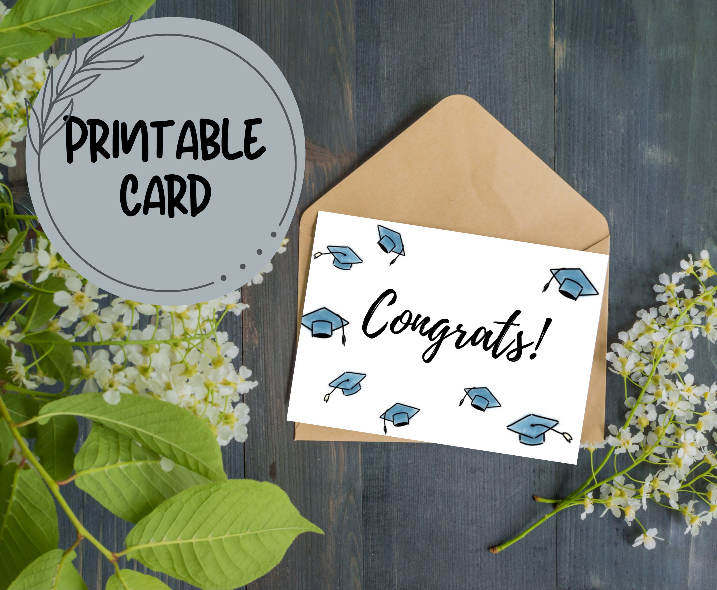 Congrats, Graduation Card, Congrats Card, Minimalistic Card, Simple ...