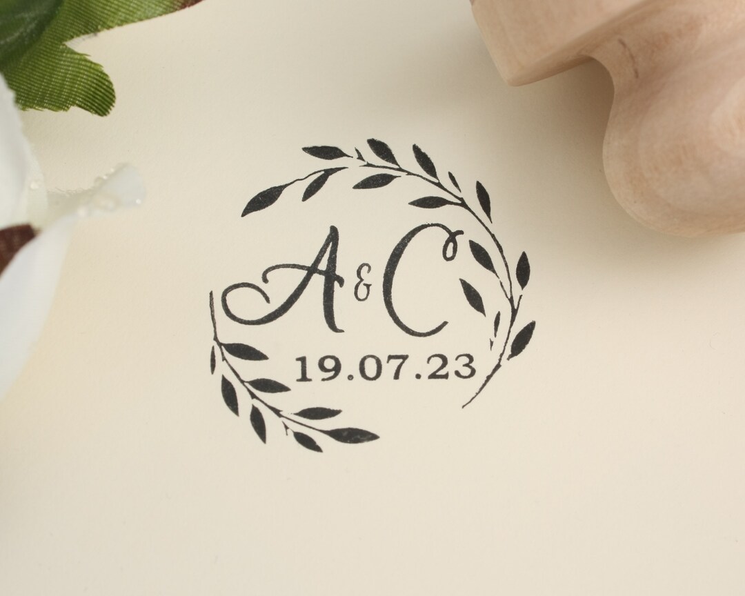 Custom Initials Ink Stamp (style 1) - Etsy