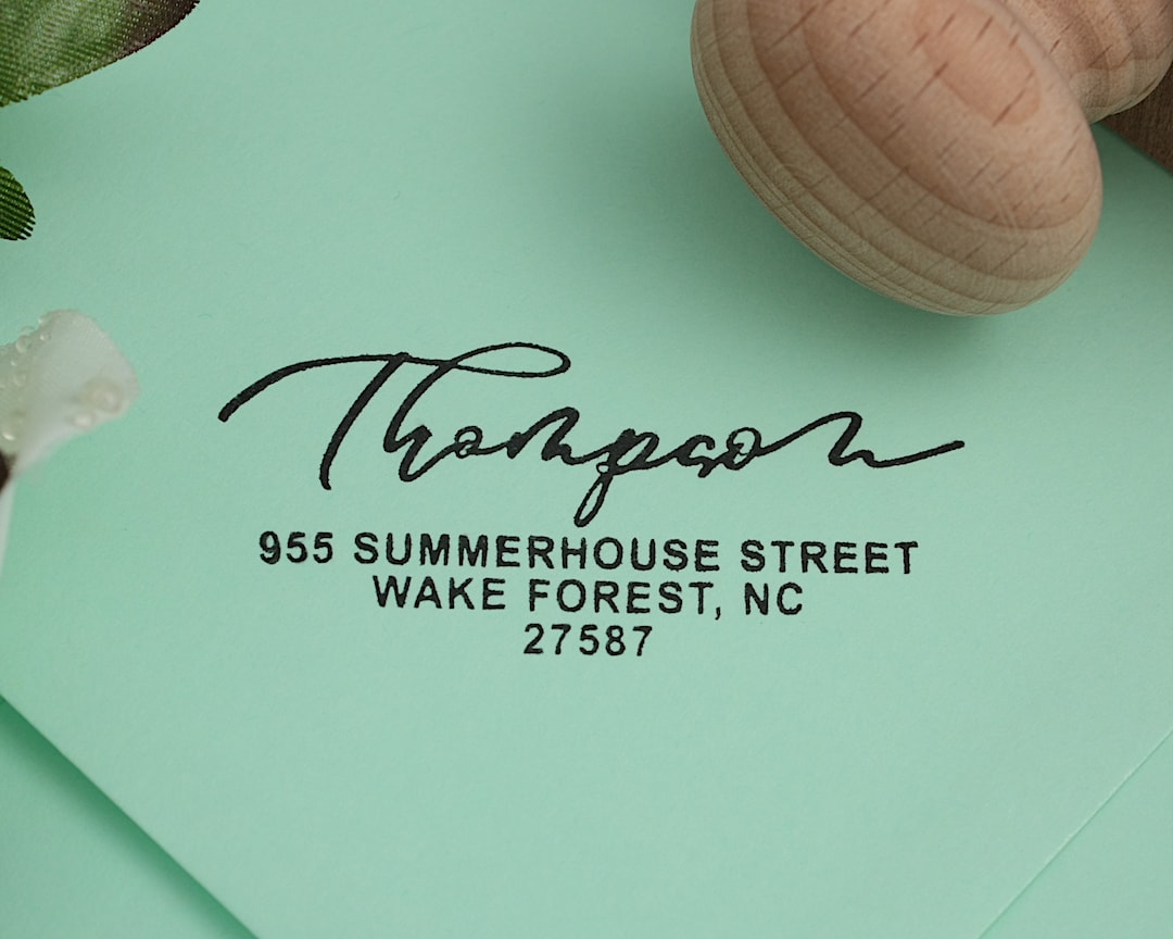 Custom Address Ink Stamp (style 7)/personalised Ink Stamp/return ...