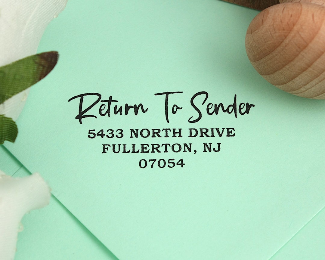 Custom Address Ink Stamp (style 10)/personalised Ink Stamp/return ...