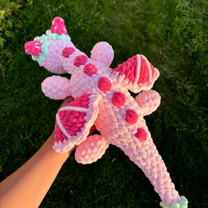 Crochet Strawberry Dragon Plushie, Strawberry Dragon, Dragon Plush ...