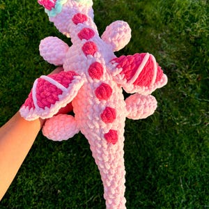 Crochet Strawberry Dragon Plushie, Strawberry Dragon, Dragon Plush ...