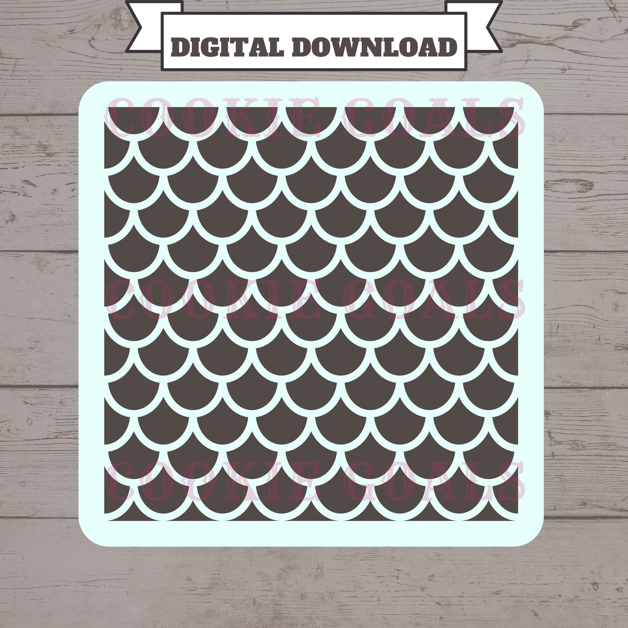 Fish Scale Cookie Stencil Fish Scale Stencil Stencils for - Etsy