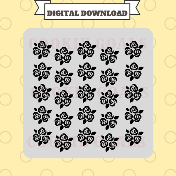 Rose Cookie Stencil - Etsy