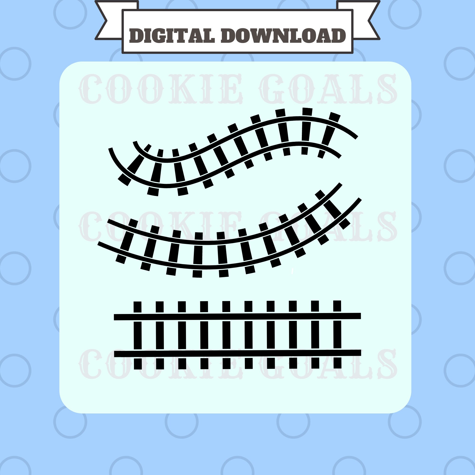 Train Tracks Cookie Stencil | Train Tracks Stencil | Cookie Stencil ...