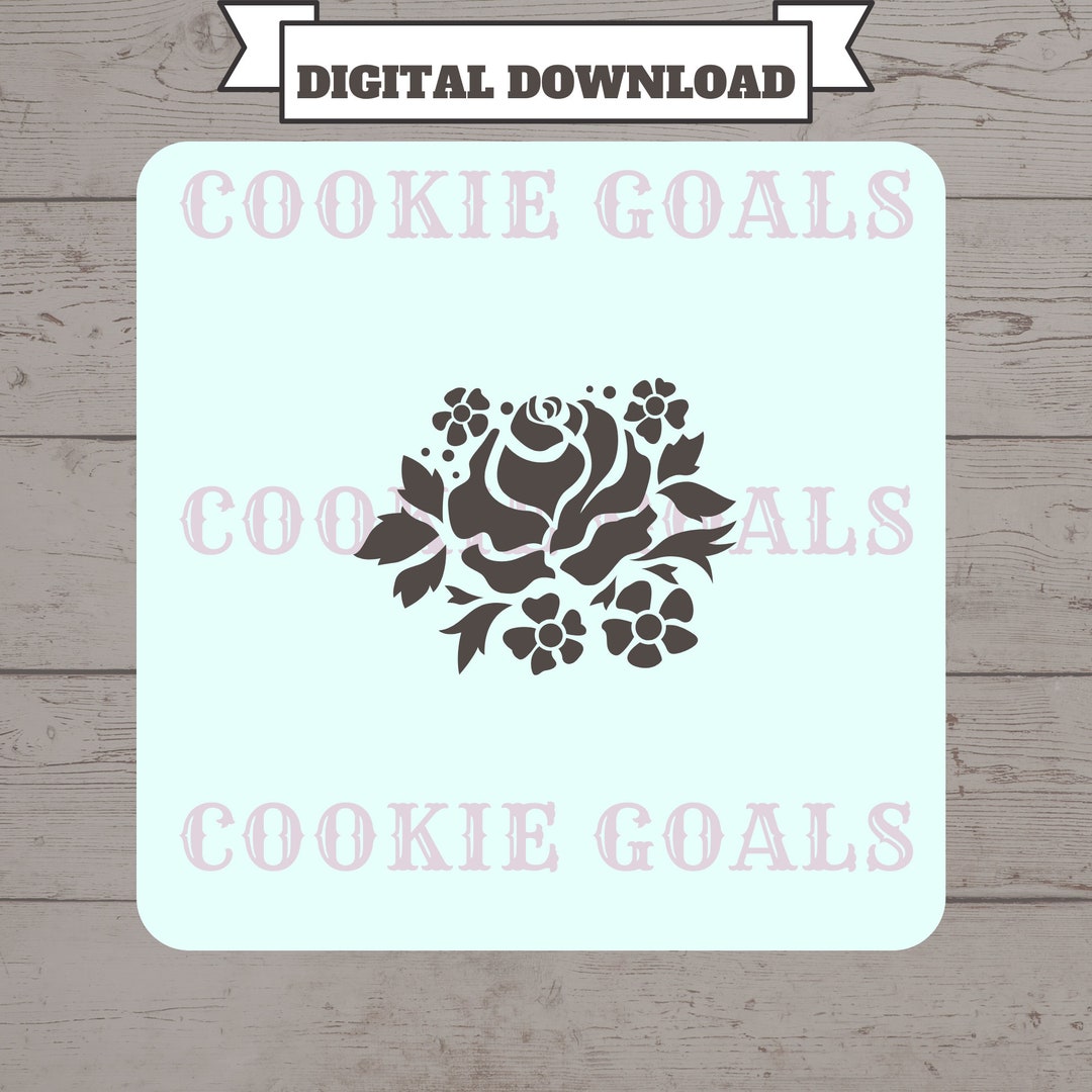 Rose Cookie Stencil Rose Stencil Cookie Stencil Stencil for Cookies ...