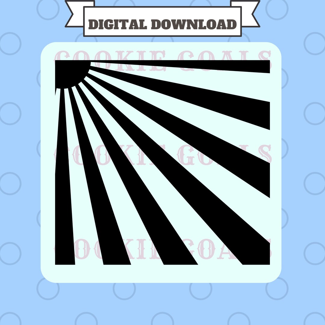 Sun Rays Cookie Stencil Sun Rays Stencil Background Stencil Stencils ...