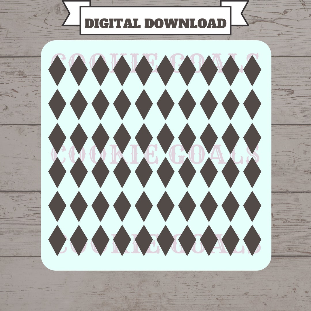Harlequin Cookie Stencil Background Stencil Diamond Stencil Diamond ...
