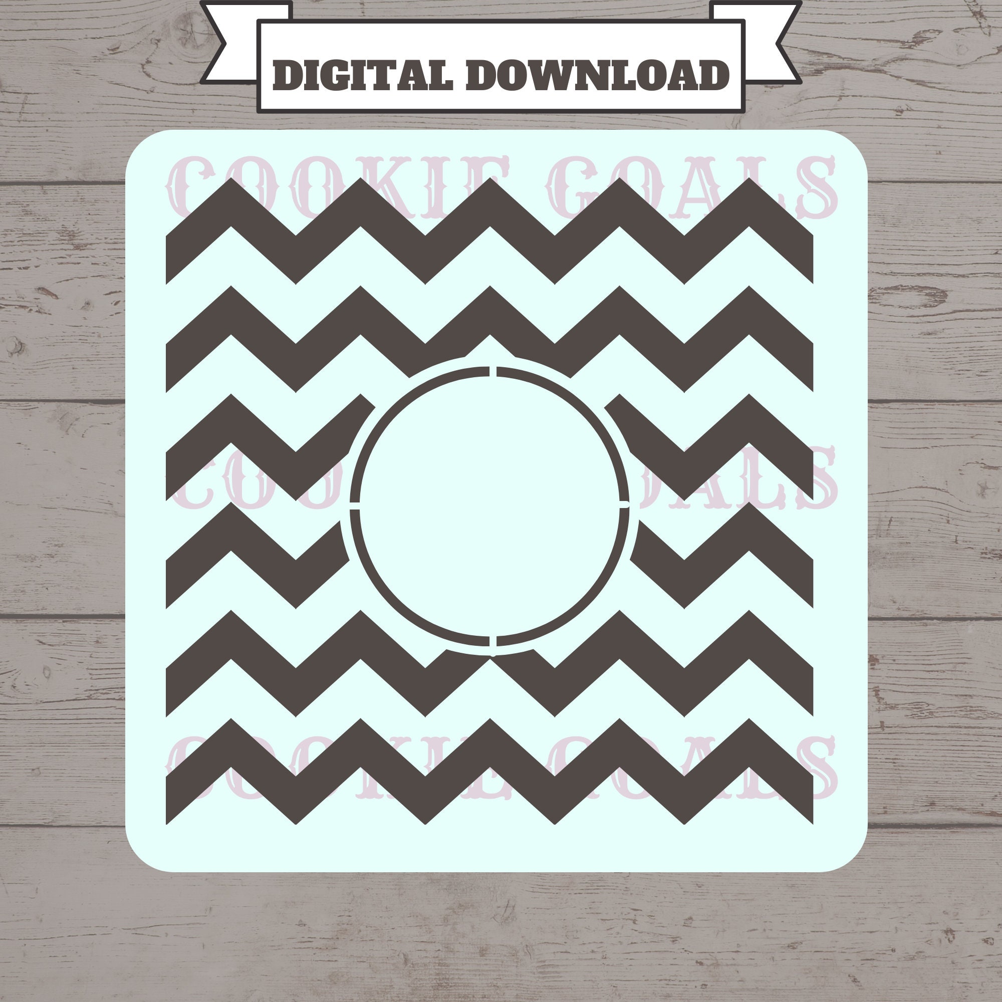 Chevron Background With Monogram