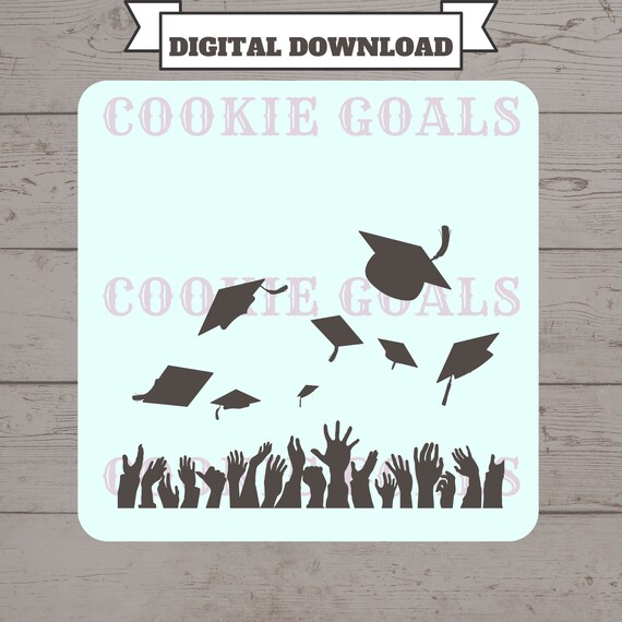 Graduation Cap Cookie Stencil Graduation Cap Tossing Cap | Etsy